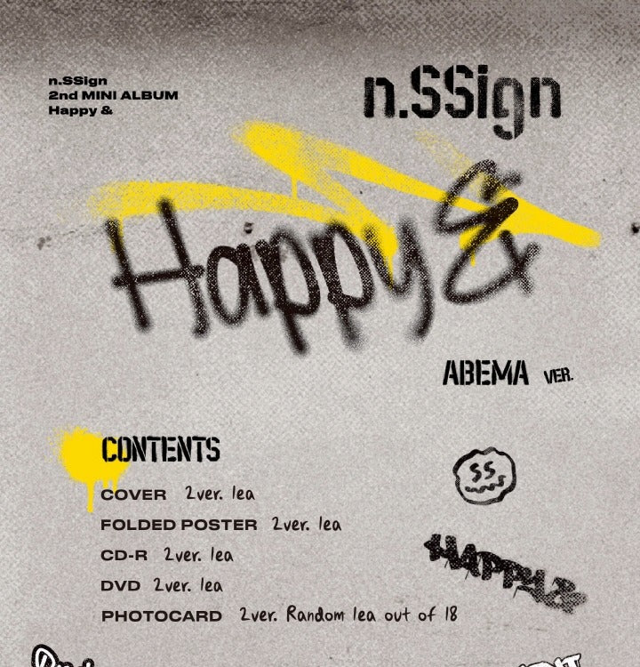 n.SSign 2nd Mini Album Happy & ABEMA Version 2 Versions (Random) – K-Towns