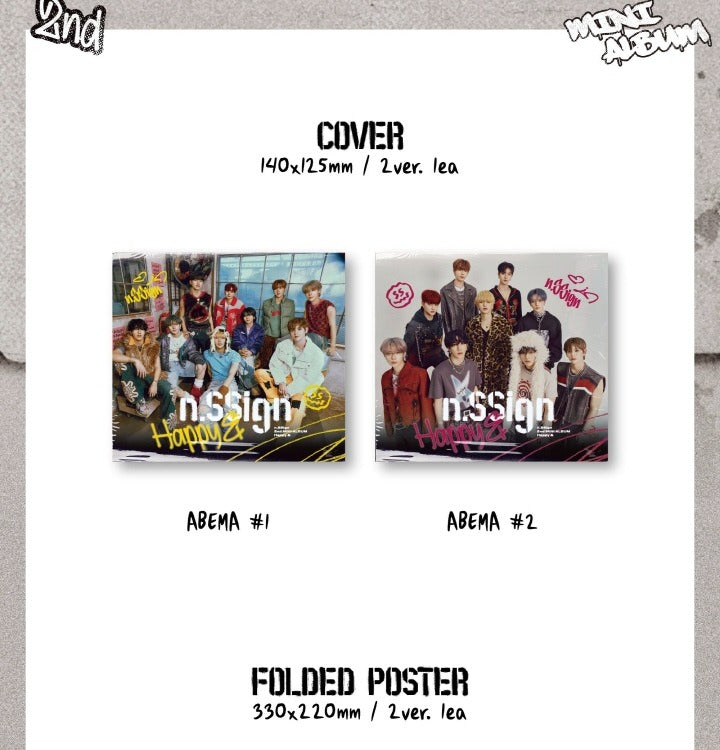 n.SSign 2nd Mini Album Happy & ABEMA Version 2 Versions (Random) – K-Towns